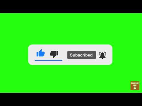YouTube like subscribe bell icon buttons green screen | End screen