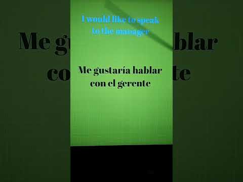 I would like to speak to the manager - Spanish translation #speak #manager #spanish #translation