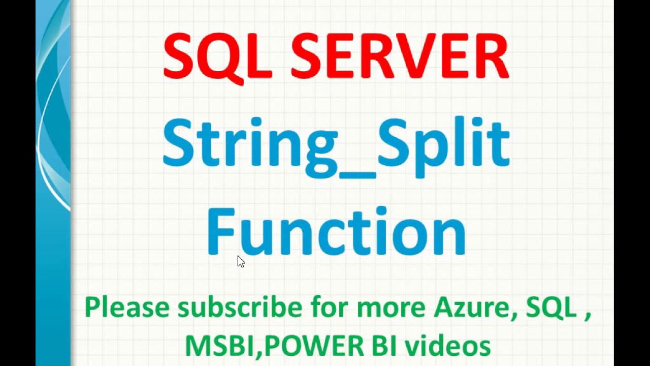 String Split Function in SQL Server | String_split in SQL server