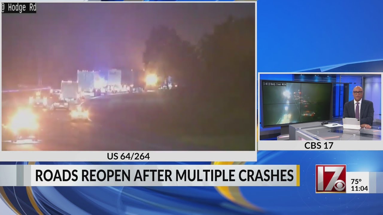 Road reopens after multiple crashes on US 64