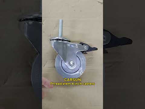 Threaded stem casters 4inch TPR swivel casters with plastic nylon brakes #casterwheel #casters