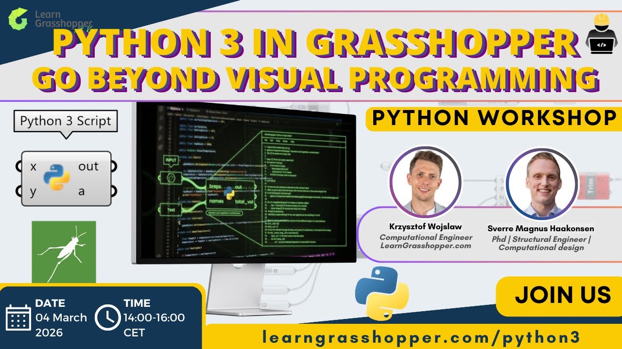 Python 3 in Grasshopper. Go beyond visual programming.