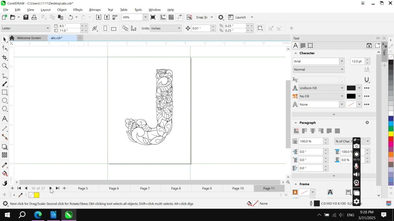 Floral Alphabet Coloring Pages | A-Z Printable PDF | Kids & Adults Coloring Sheets #coloringbook