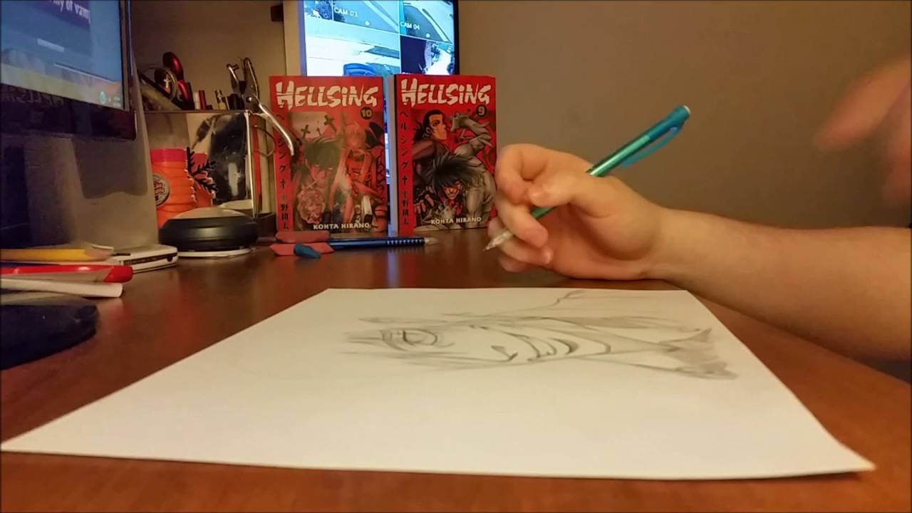 Alucard (Hellsing) Speed drawing- [Traditional]