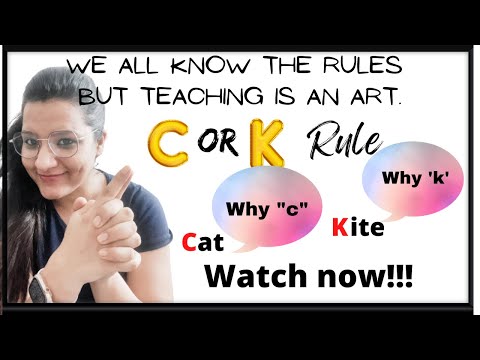 When to use C or K letter for /k/ sound || when to use C or k in the beginning of words #corkrule
