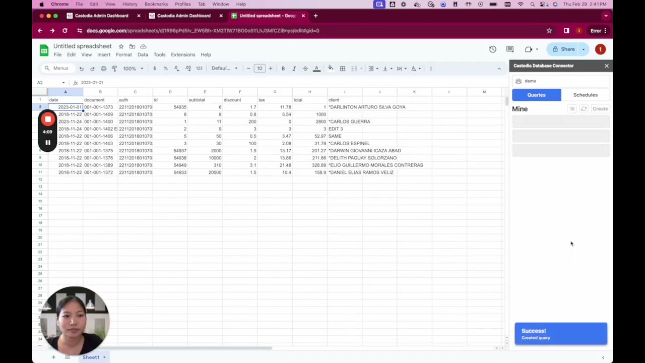 Running SQL Queries from your database to Google Sheets