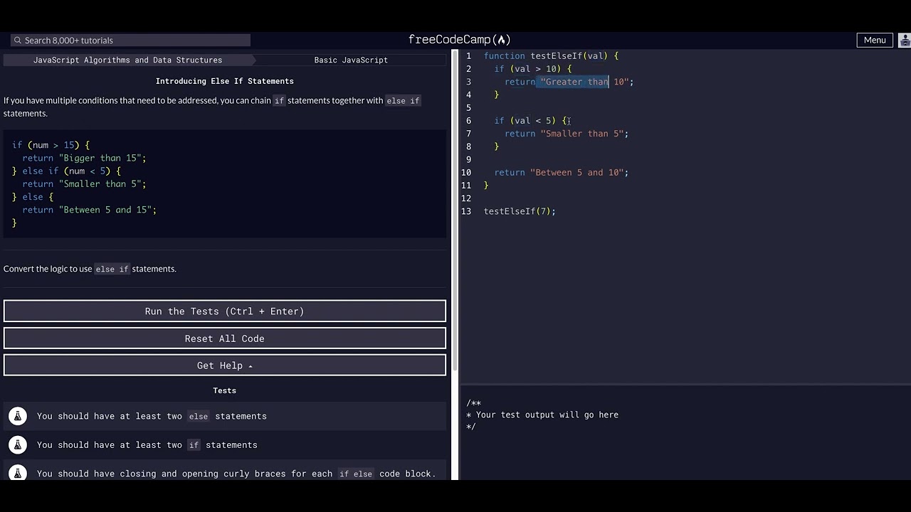 Introducing Else If Statements - Free Code Camp Help - Basic Javascript Algorithms & Data Structures
