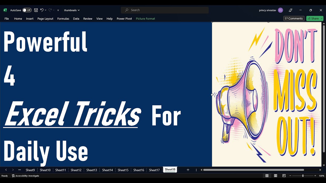 Powerful 4 Excel Tricks For Daily Use in Hindi