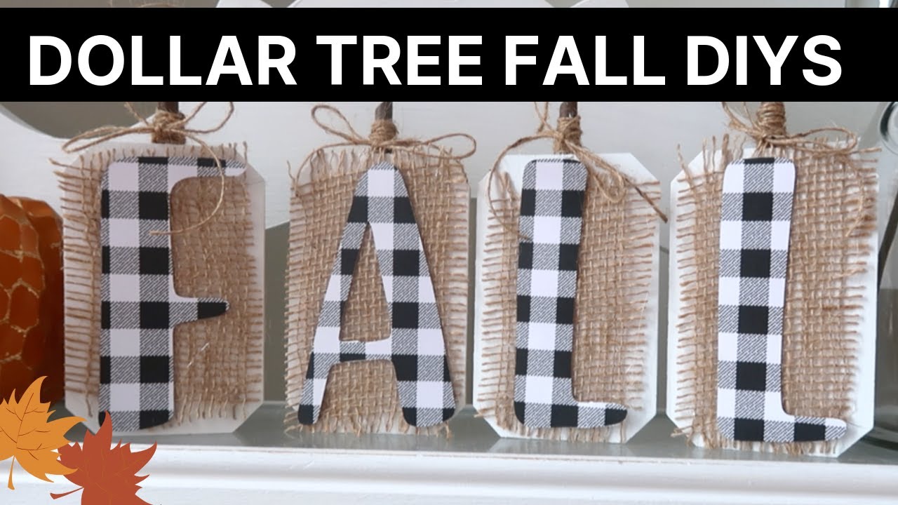 Fall Dollar Tree DIYs | Rustic Farmhouse + Buffalo Check