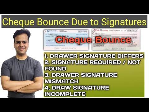 Cheque return / Bounce reason Drawer Signature Differs, mismatch, incomplete, Required, Not Found