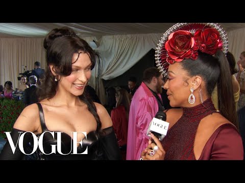Bella Hadid on Her Leather and Lace Burberry Met Gala Look | Met Gala 2022 with La La Anthony