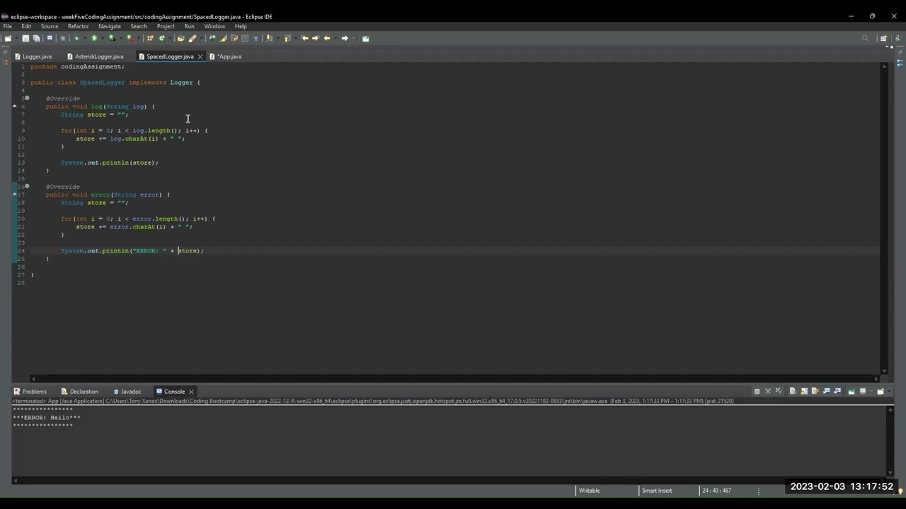 Promineo Tech Coding Bootcamp: Week 5 Coding Assignment