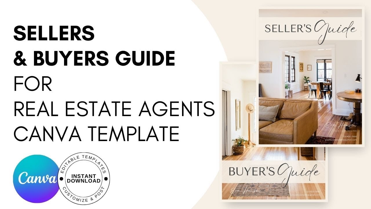 Customizable Sellers & Buyers Guide For Real Estate Agents - Canva Template