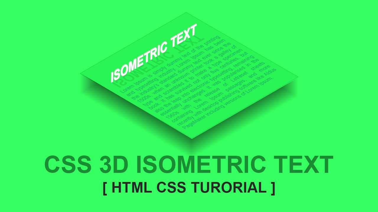 css isometric text - pure css tutorial