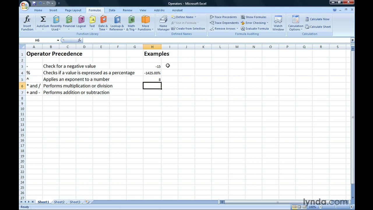 Excel Tutorial - Introducing arithmetic operators