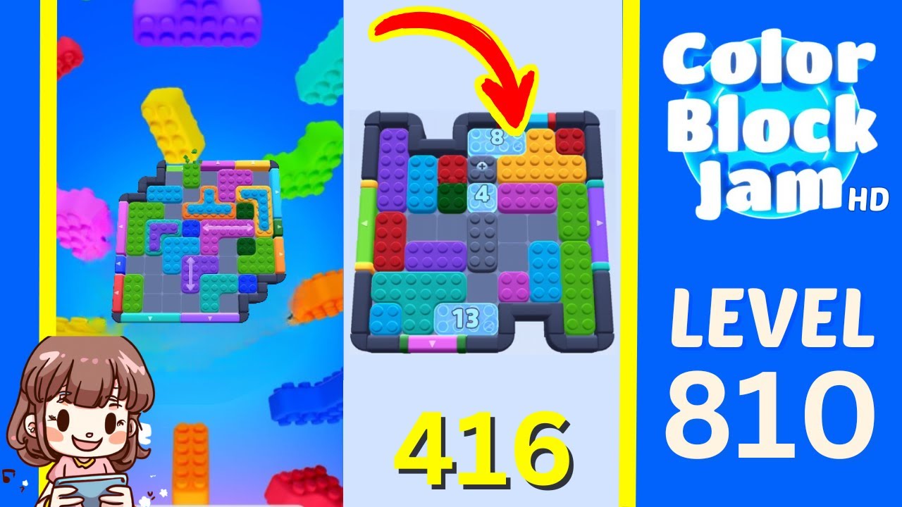 Color Block Jam Level 416 (810) Solution Walkthrough