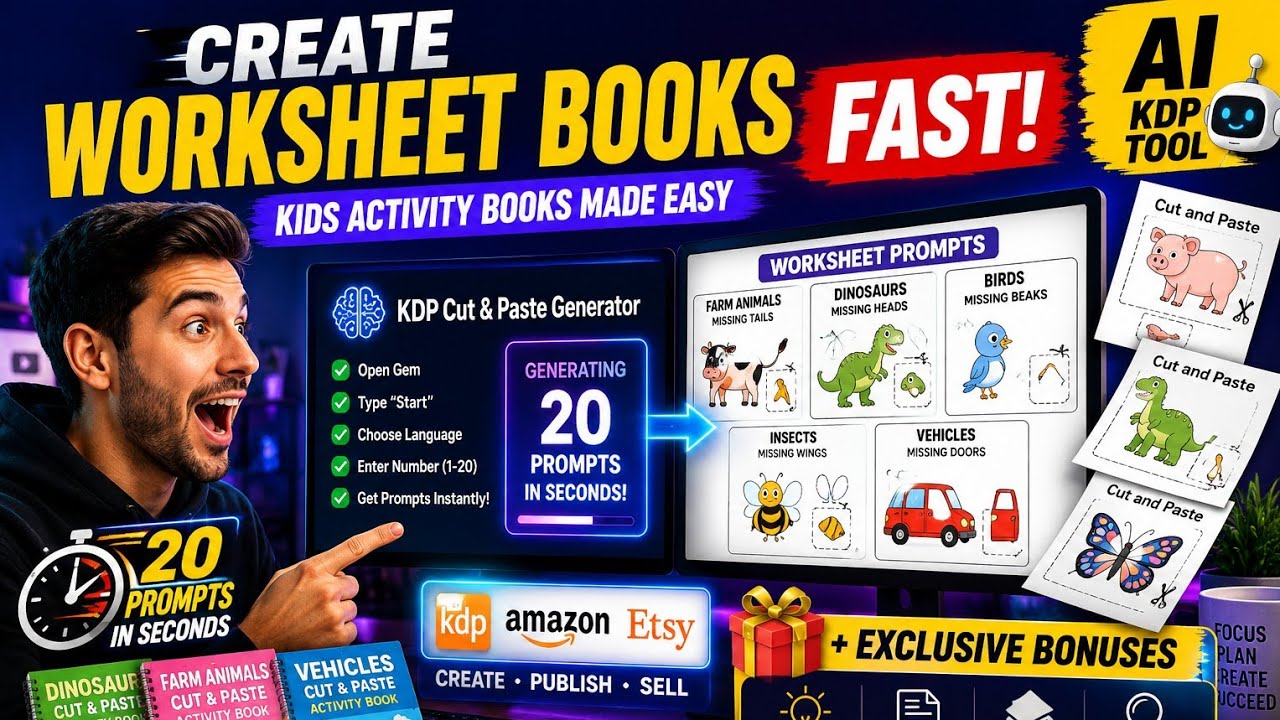 KDP Cut & Paste Generator Review | Create Kids AI Worksheet Books for Amazon KDP & Etsy