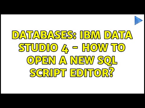 Databases: IBM data studio 4 - how to open a new sql script editor?