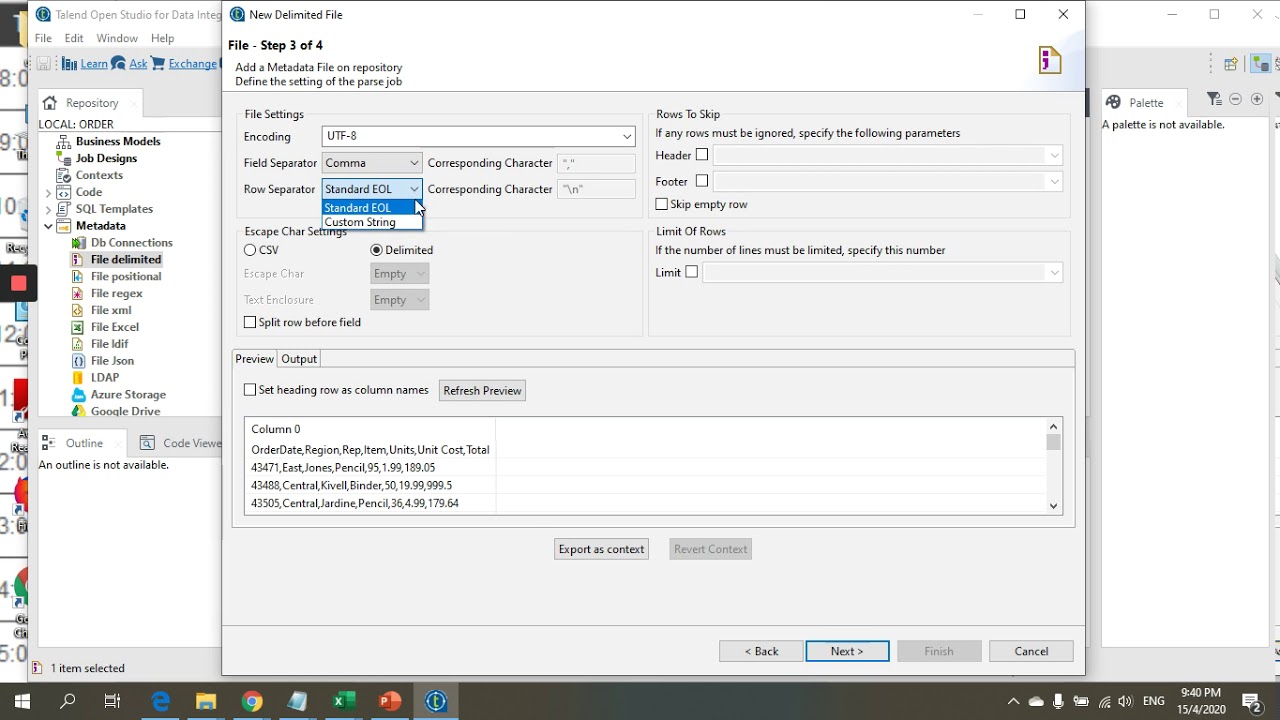 Talend : SQL Template, Metadata, Recycle Bin Basic