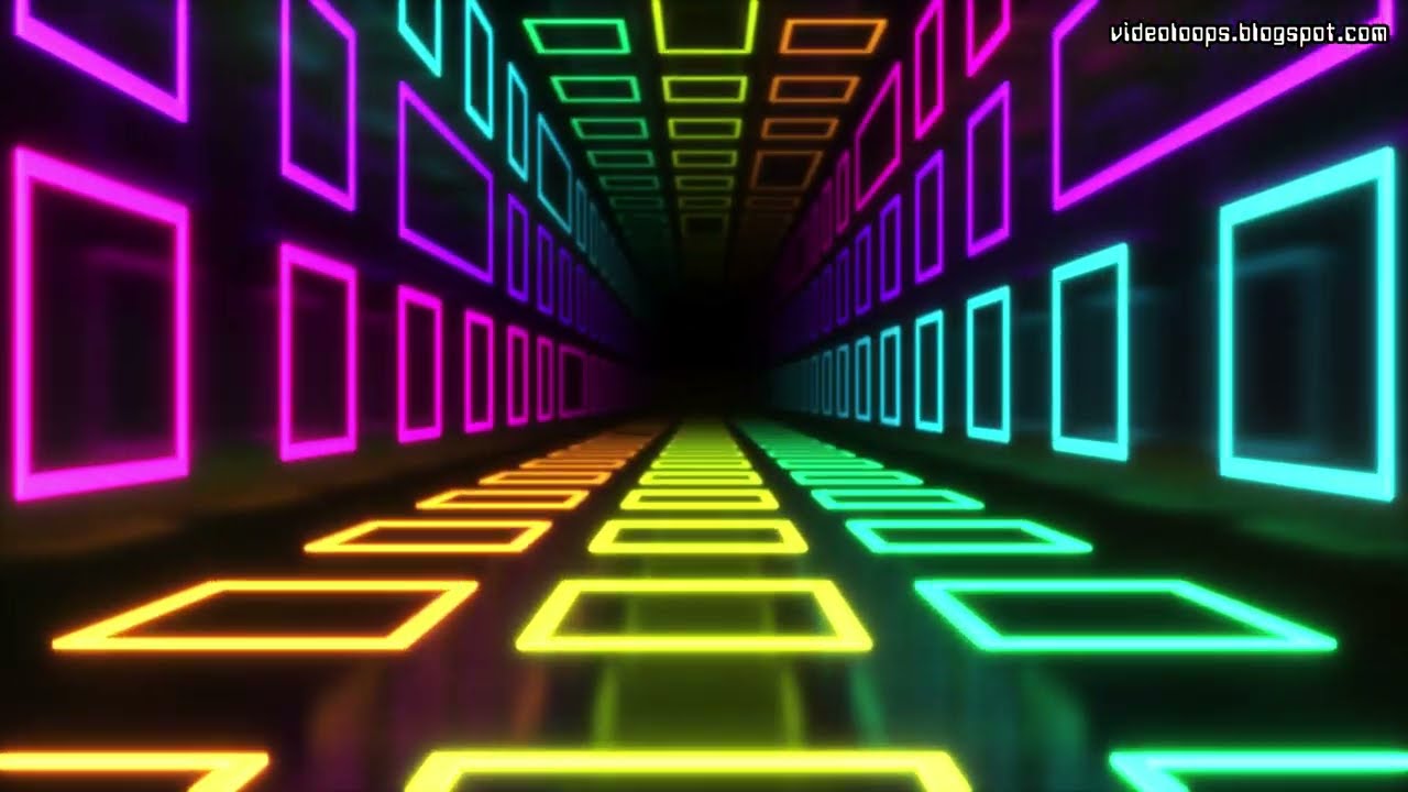 VJ Loop 57 - Square Tunnel & Square Neon Lights  - 4K - [30 min]