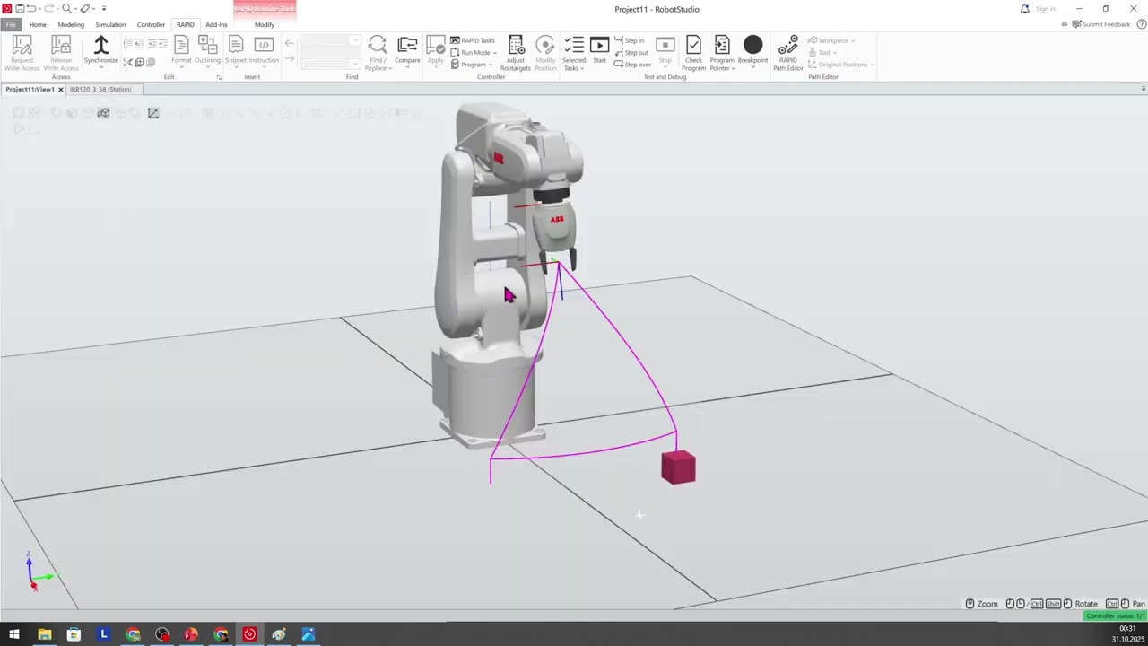ABB (RAPID) and Mitsubishi(MELFA-BASIC) robot programming comparison: Simple Pick and Place task