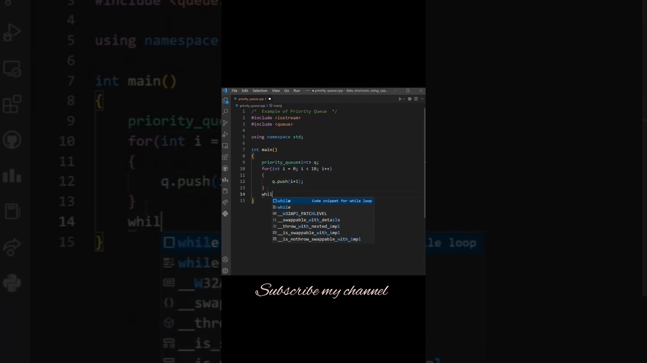 Priority queue example #shorts #shortsvideo #programming #coding #stl #queue