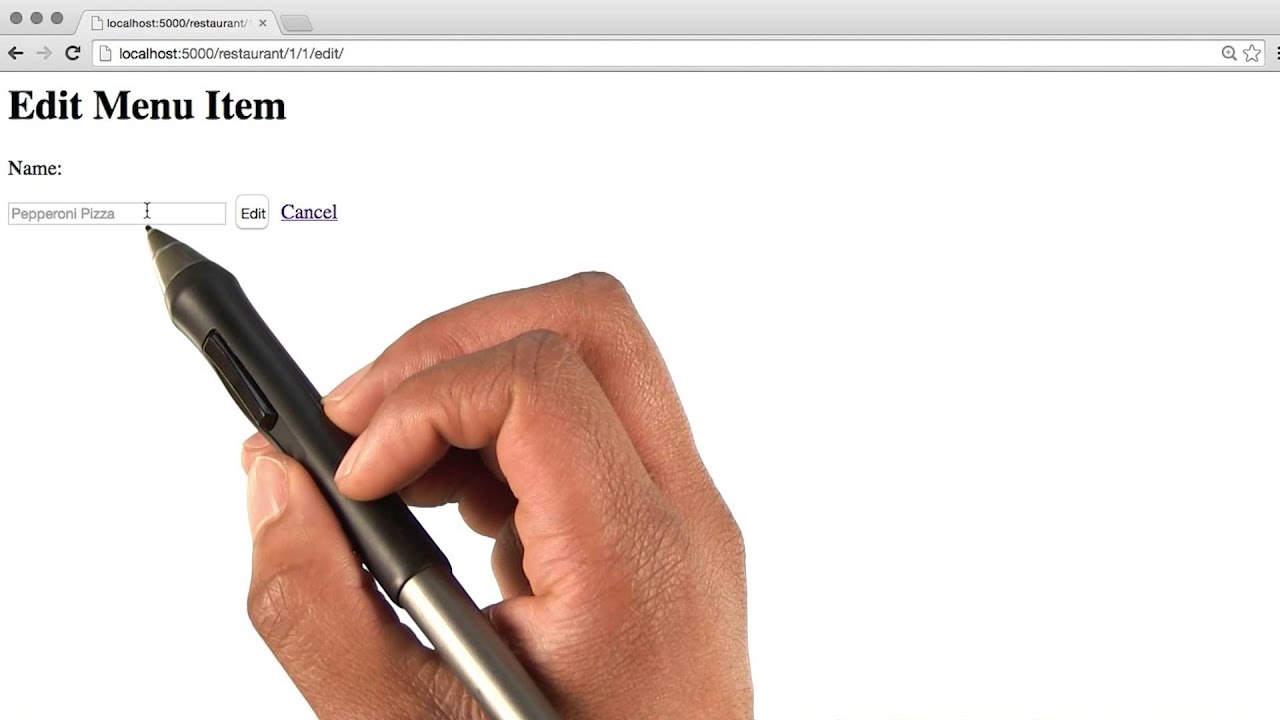 Edit Menu Form - Full Stack Foundations