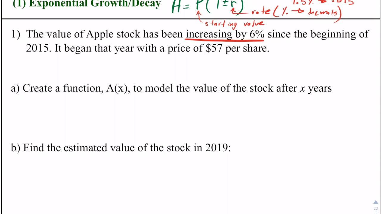 Quarterly #3 Review - Topic 1 (Exponential Growth/Decay)