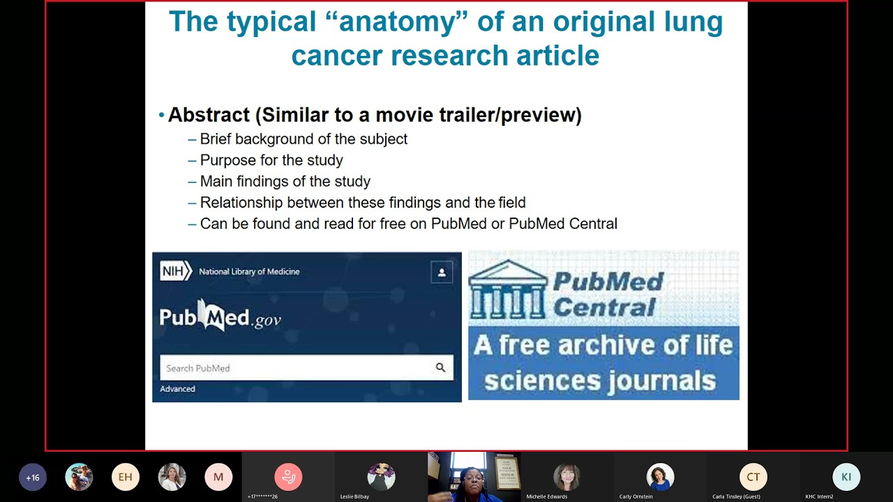 Understanding a Lung Cancer Research Study Webinar