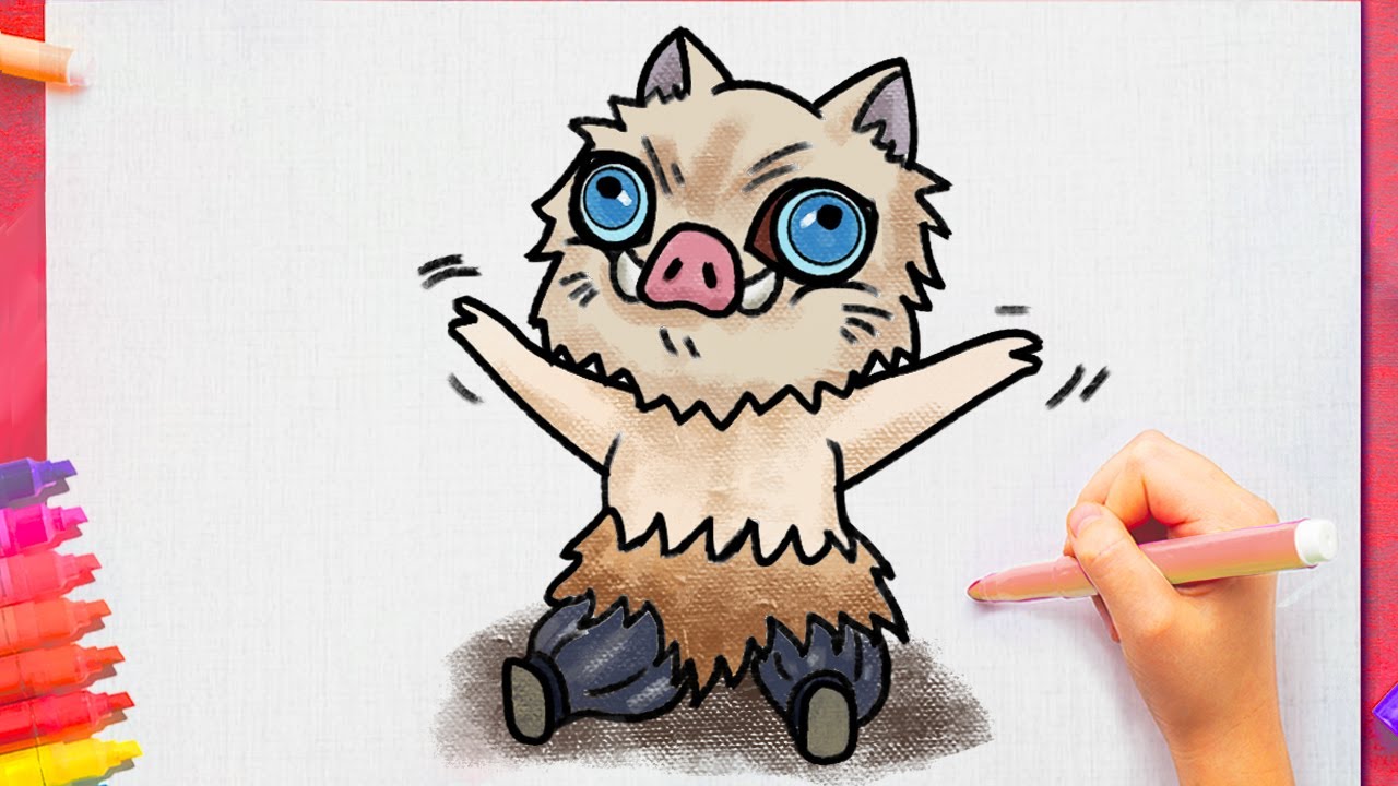 How to draw inosuke easy chibi demon slayer