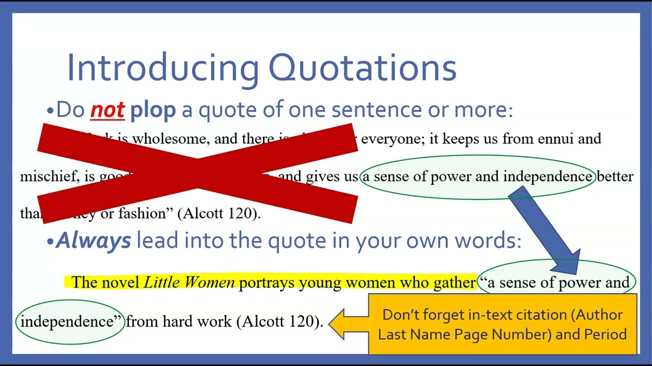 Formatting Quotations in MLA