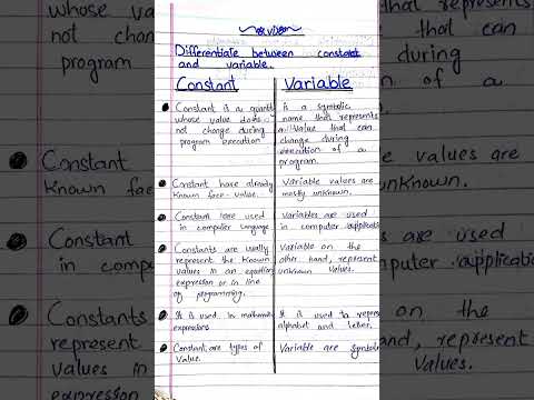 Difference between Constant and Variable #education #exam #study #constant #variables