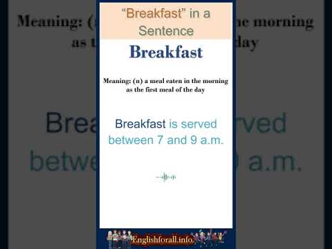 Breakfast meaning | Breakfast in a Sentence | Most common words in English #shorts
