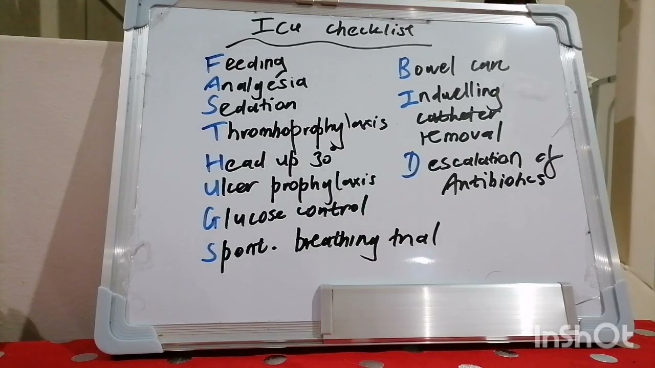 Mnemonic 40 : ICU Care Checklist
