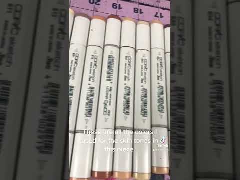 The Copic Markers I use to create my skin tones. (Satisfaction) #lovenotes #artforsell #shorts #art