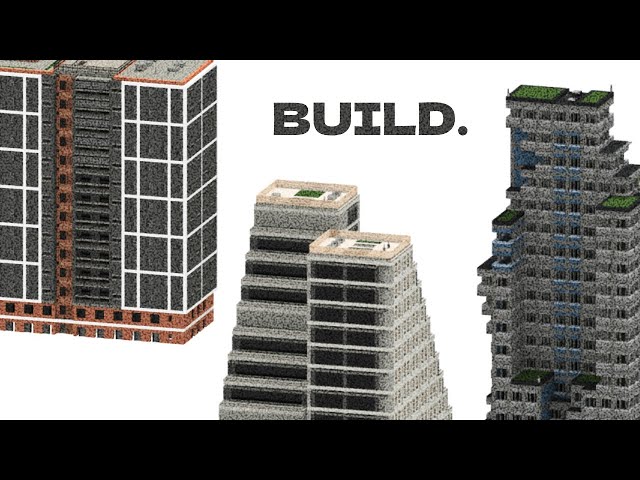 3 realistic towers - Modern, brutalist skyscrapers Minecraft Map
