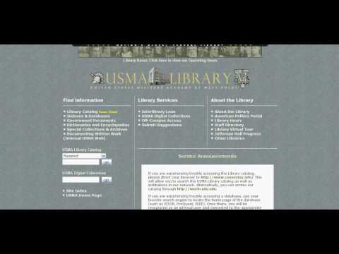 Website Introduction « USMA Digital Library