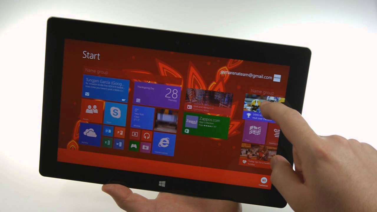 Microsoft Surface 2 user interface