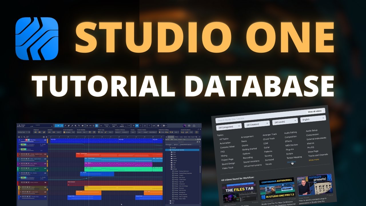I Built a Studio One Tutorial Database (Now Fender Studio Pro)