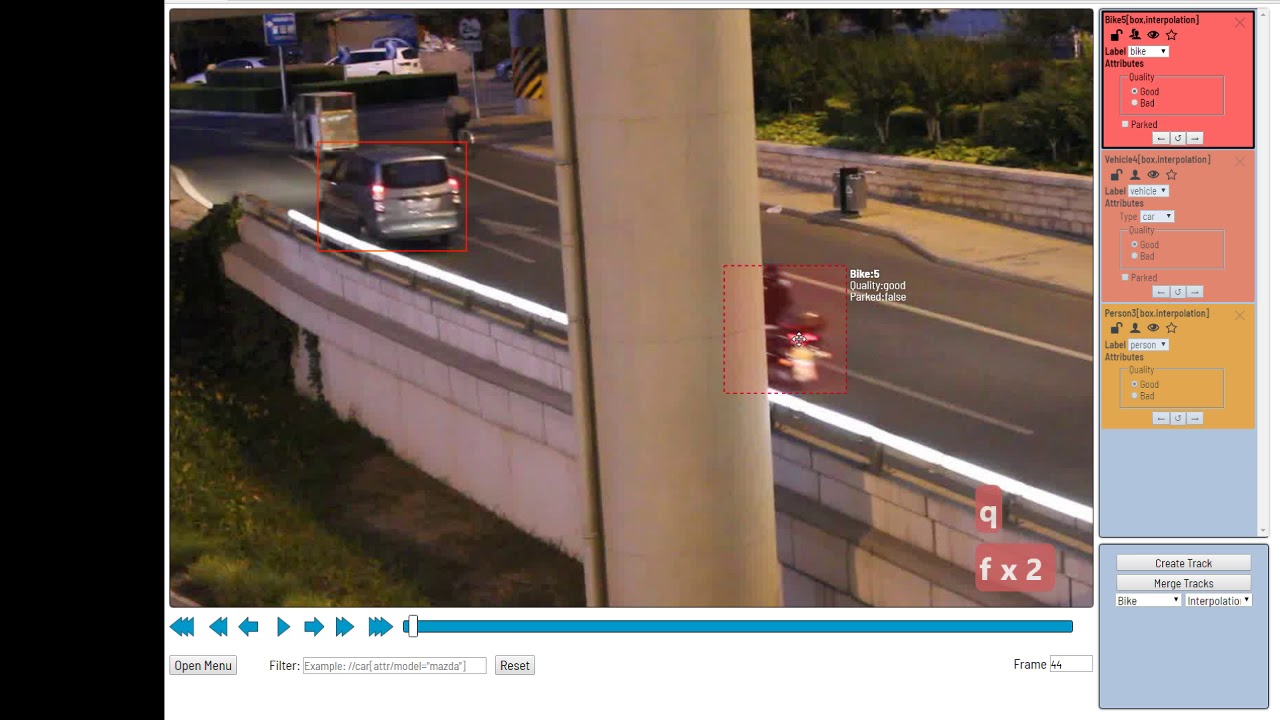 Computer Vision Annotation Tool (CVAT): interpolation mode