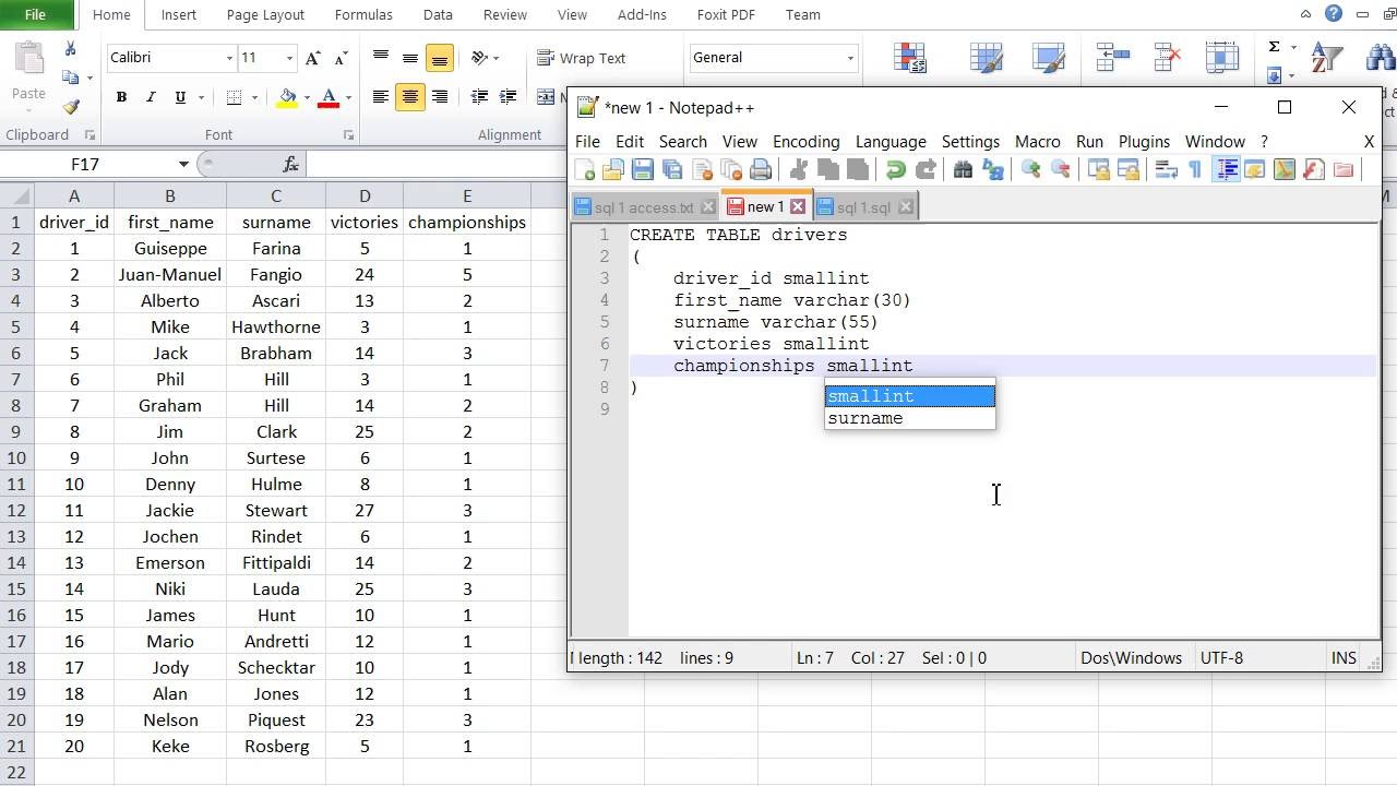 SQL Tutorial 1: Create Database & Table, Data Input with Insert, First Query
