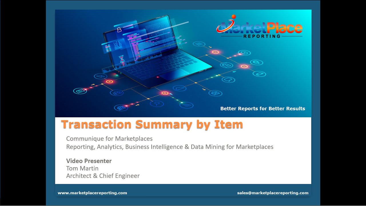 Transaction Summary by Item report for Amazon Settlements
