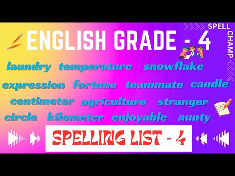 English Grade 4 Spelling List 4