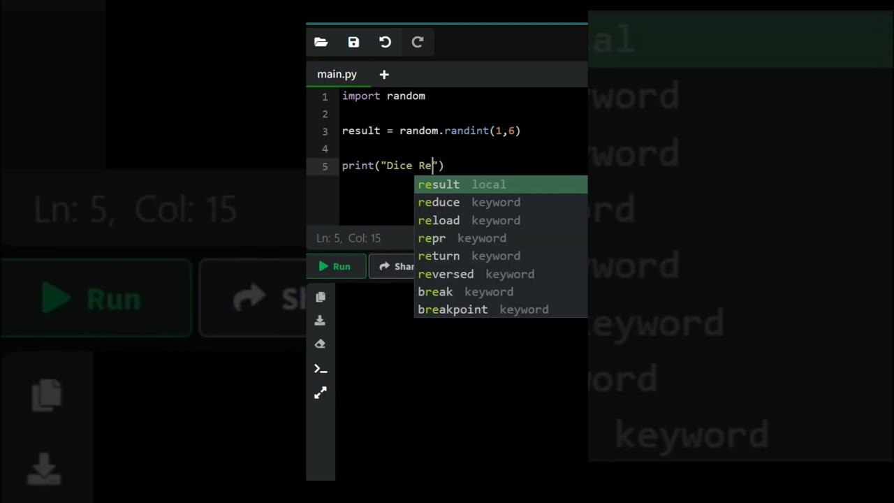 Roll a Dice Using Python