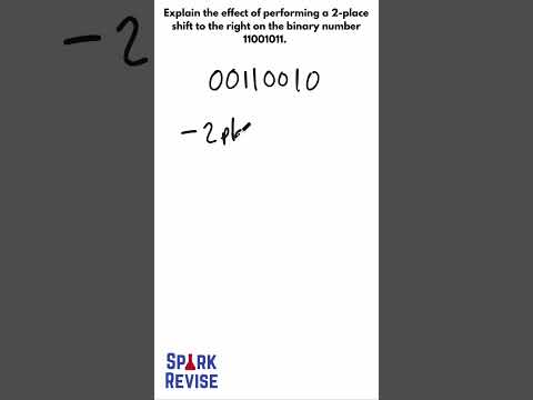 OCR GCSE Computer Science Exam Question Explain Binary Shift