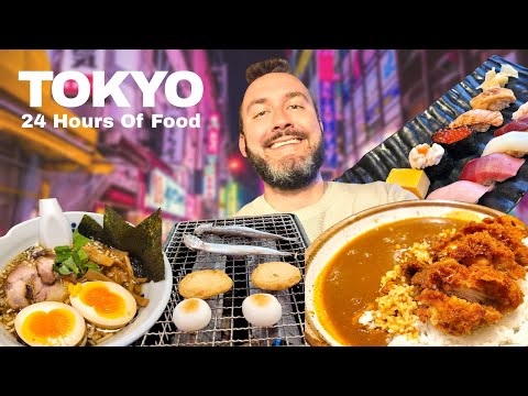 Tokyo 24 HOUR Food Tour - ENDLESS Seafood Grill + Fish Sperm Sushi 🥸