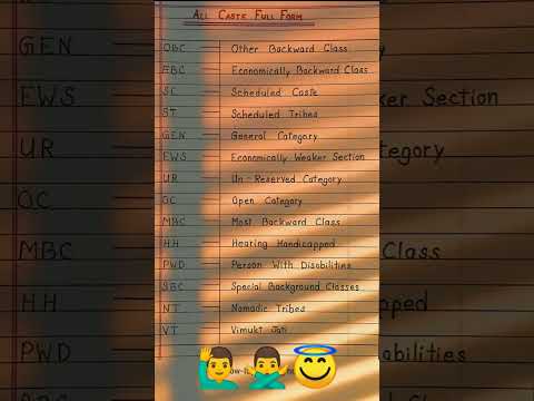 All cast full form ||#cast #fullforms ||all india cast ka full form