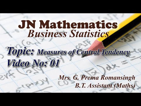 Business Statistics / Measures of Central Tendency Video 1 / JN Maths Tamil