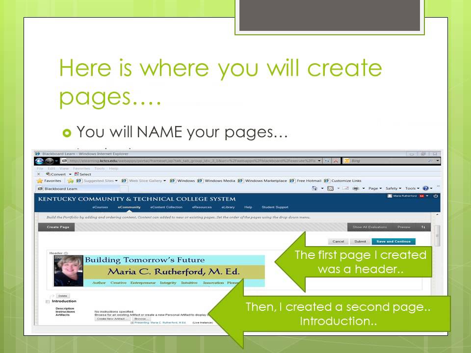 How to Build an E-Portfolio on Blackboard