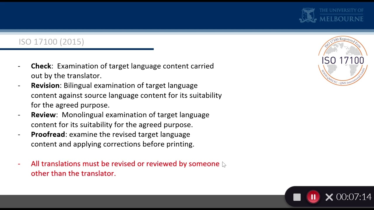 2.3 Post-editing, revision, review